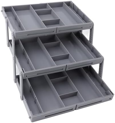 Amazon.com: Fockety Drawer Organizer, Multi Level Collapsible Drawer ...