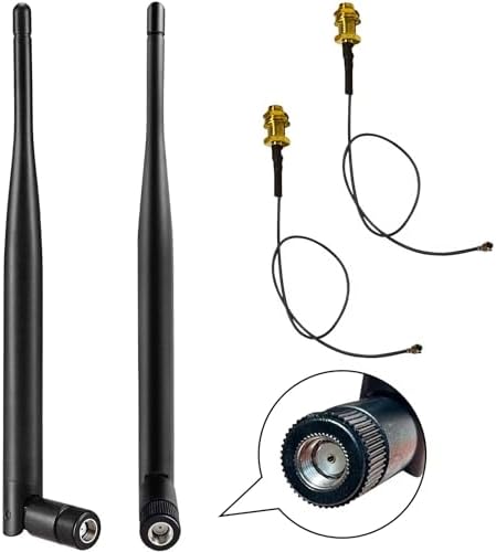 Amazon.com: KHIYQILO RP-SMA Dual Band WiFi Antenna 6dBi 2.4GHz 5.8GHz ...
