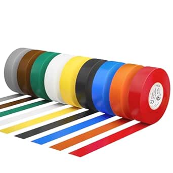 SWRT UL/CSA Colored Electrical Tape 9 Colors, 7 mils -600V, 0.75 in x ...