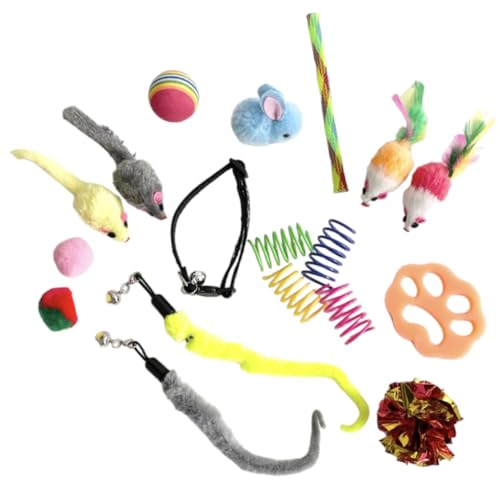 Amazon.com: Cat Toys Kitten Toys 16 Assortment Interactive Set with Cat ...