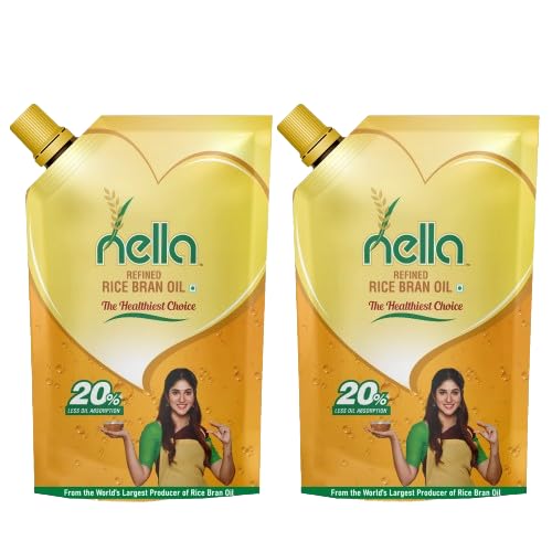 Nella - Refined Rice Bran Oil 500 ML | Convenient Stand Up Pack for ...