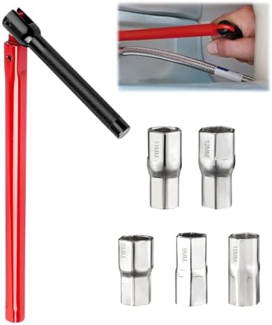 Luckwaii Adjustable Tap Spanner Set Faucet Wrench with 5 Changeable 8 ...