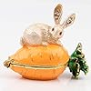 Amazon.com: SEVENBEES Hand Painted Rabbit Figurine Enamel Hinged ...