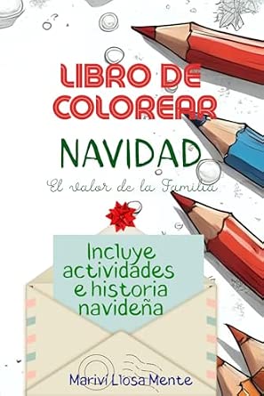 Libro para colorear Navidad: Con actividades e historia navideña ...