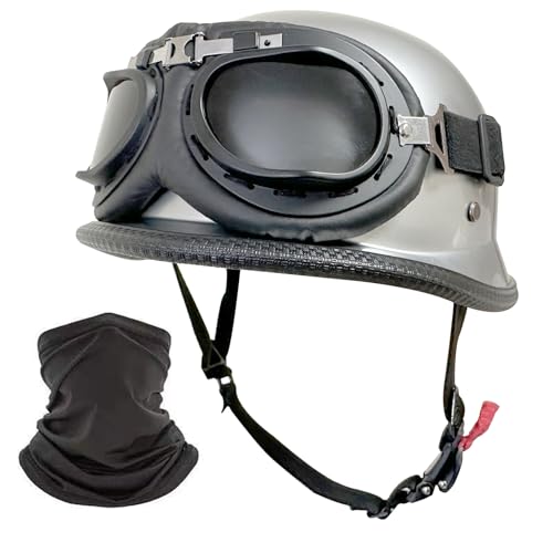 Snapklik.com : Motorcycle Helmet German Style Half Helmet Skull Cap ...