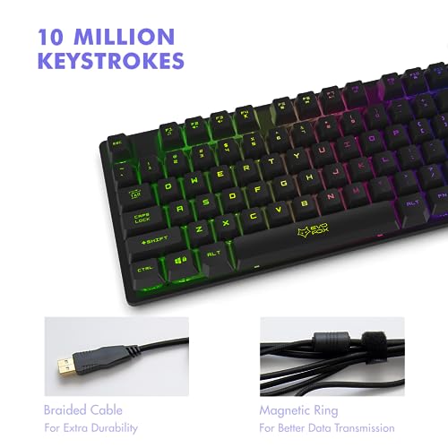 EvoFox Fireblade Wired TKL Gaming Keyboard with Breathing Effect ...