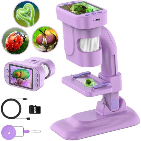 Amazon.com: Microscope for Kids - 300x Zoom Digital Microscope with 2.8 ...