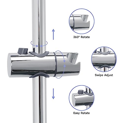 Misounda Shower Riser Rail, Wall Mounted Shower Slider Rail with Height ...