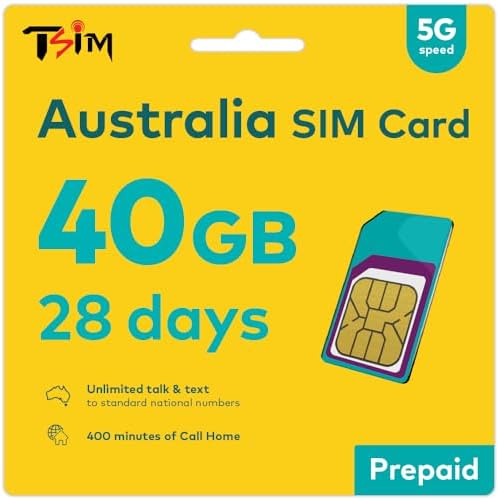 Australia SIM Card for Tourists | 28 Days 40GB | Unlimited Local Calls + Call Home | Prepaid ...