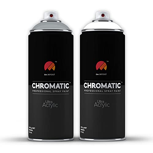 CHROMATIC Munshell Grey & Milky White Spray Paint 400 ml (pack of 2 ...
