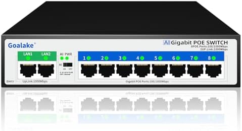 Amazon.com: 8 Port Gigabit PoE Switch with 2 Gigabit Uplink, Unmanaged ...