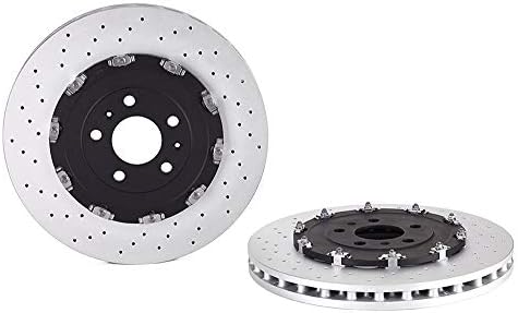 Amazon.com: Brembo 09.9764.23 Floating two piece UV Coated vented drilled + Slotted Front Brake ...