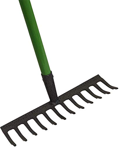 OptiProducts® 12 Teeth Garden Rake Heavy Duty Soil Rake, Carbon Steel ...