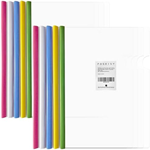 FOSHISY A4 10 Pack Clear Report Covers with Sliding Bars, 6mm(25 Sheet ...