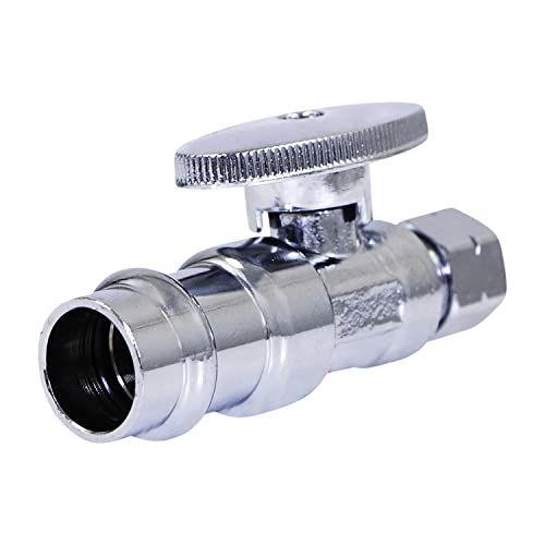 Midline Valve 93323QS-NL-Q 1/4 Turn Press Straight Stop Valve, 1/2 ...