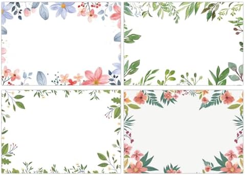 100 Pcs Floral and Leaves Name Tags Sticker 2.3×3.3 inch Self Adhesive ...