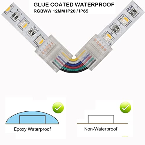 YUTOKEER LED Connector – 6-Pin RGBCCT 12mm LED Strip to Strip ...