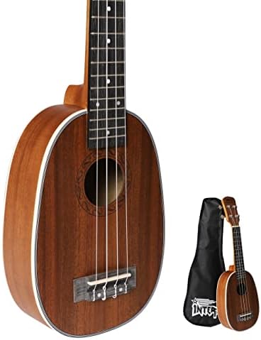 INTERN Soprano Size 21” Hard Wood Ukulele, Pineapple/Oval/Egg Shape Uke ...