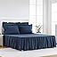 Amazon.com: Vlocemon Queen Size 14 inch Drop Navy Blue Dust Ruffle, 100 ...