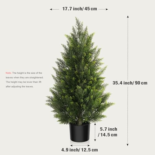 Vitalismo Artificial Cedar Trees 2 Set - Realistic Fake Plants Indoor ...
