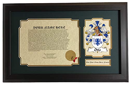 Amazon.com: Otto - Coat of Arms and Last Name History, 14x22 Inches ...