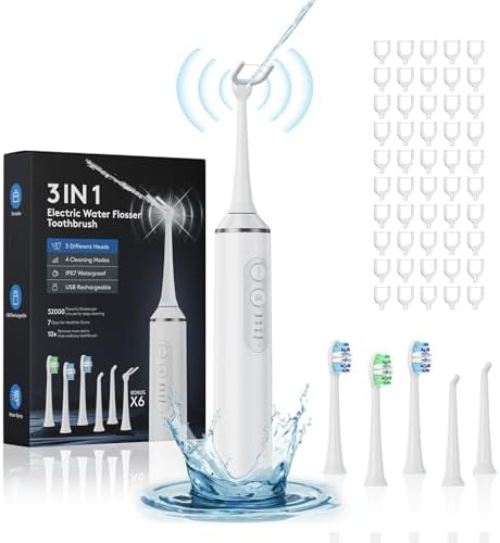 Amazon.com: Electric Flosser with 4 Modes, 3 in 1 Power Flosser and ...