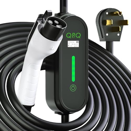 Amazon.com: QPQ Level 2 EV Charger 40Amp 110V-240V Adjustable Current & Time Delay, Portable EV ...