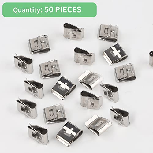 LALAGO Pack of 50 Cable Clips, Stainless Steel Cable Clips, Cable Clips ...