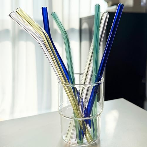 Amazon.com: Reusable Long Glass Straws, 12 inch x 8mm Extra Long Glass ...