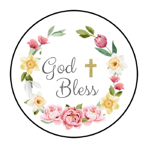 Amazon.com: 30 Pcs Floral God Bless Stickers Labels Tags Envelope Seals ...
