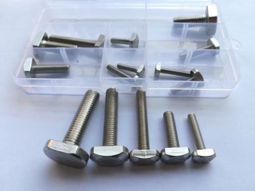 16pcs M5 M6 M8 M10 M12 T-Shaped Screws T-Bolts Screw 304 Stainless ...