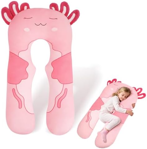 Amazon.com: IFOYO Axolotl U-Shape Kids Body Pillow, 43" Minky Kids Full ...