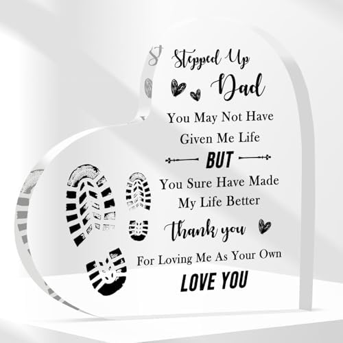 Amazon.com: Step Dad Gifts from Daughter 3.9 Inch Heart Shape Acrylic ...