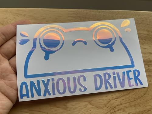 Amazon.com: Cute Anxious Driver Vinyl Car Decal, Funny New Driver ...