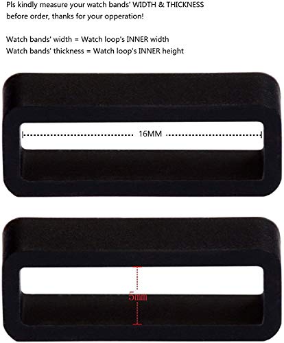 16mm Rubber Silicone Watch Band Watch Strap Loops/Keepers Holder ...