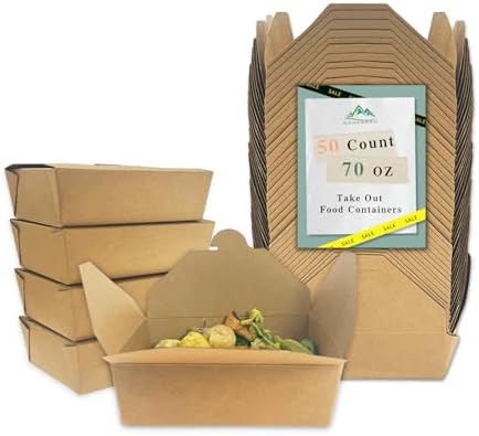 Amazon.com: Restaurantware Bio Tek 80 Ounce To Go Boxes 100 Rectangle ...