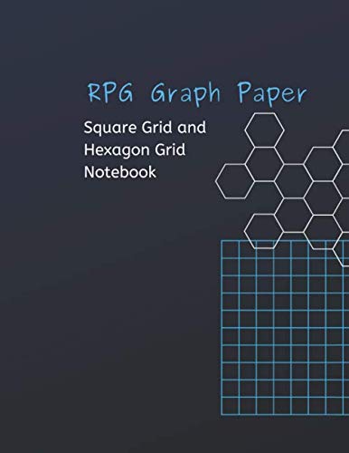 RPG Graph Paper Square Grid and Hexagon Grid Notebook: Mixed Grid Paper ...