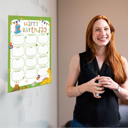 Snapklik.com : Dinosaur Birthday Chart Poster, 17 X 11 Inch, Classroom ...