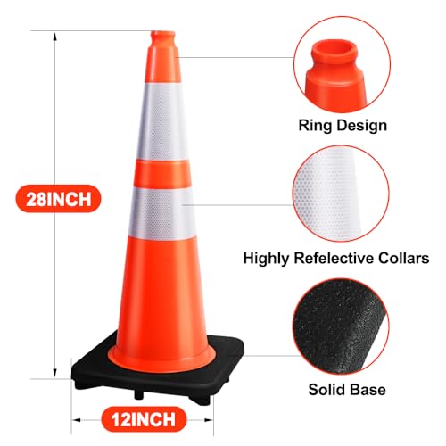 Snapklik.com : (6 Cones) 28 Inch Orange Safety Traffic Cones ...