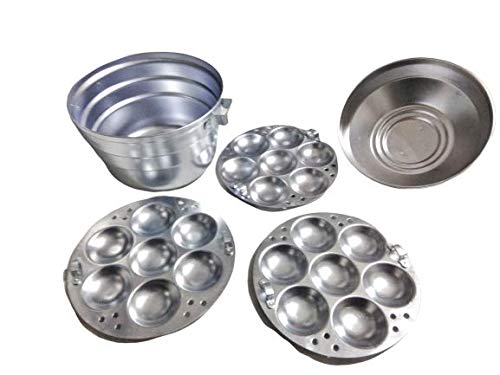 CooPany ® INDOLIUM IDLI Maker Cooker Pot (Big Size, 3 Plates 21 IDLIES ...