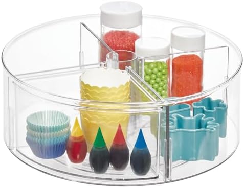 iDesign 29.2cm Lazy Susan Turntable with 4 Adjustable Divided ...