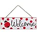 Amazon.com: Craig Bachman 15" Wooden Sign: Ladybug Welcome - Wood ...