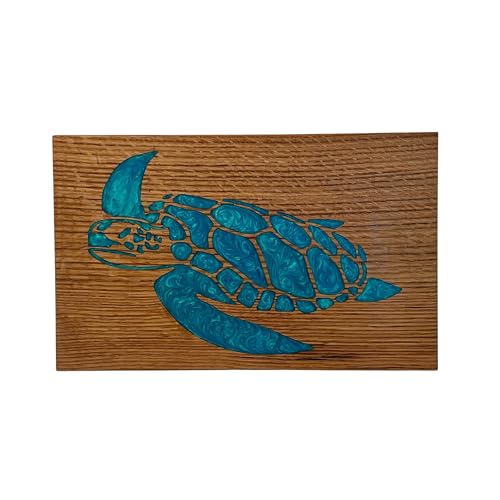Amazon.com: Turtle Swimming Resin Table, Large Epoxy Wood Table, Epoxy ...