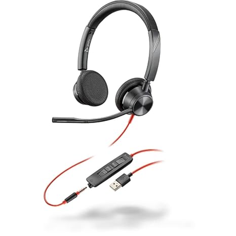 Poly by Plantronics - Blackwire 3325 Wired Stereo On Ear Headset with ...