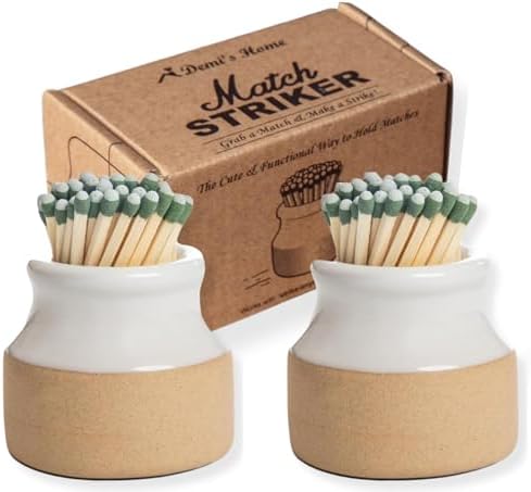 Amazon.com: FreeJac Set of 2 Ceramic Match Holder with Striker - Match ...