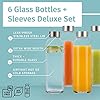 Amazon.com: Glass Water Bottles 6 Pack With Sleeves and Stainless Steel ...
