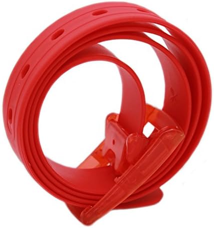 115x3.5cm Unisex Women Men Adjustable Rubber Silicone Belt with Plastic ...