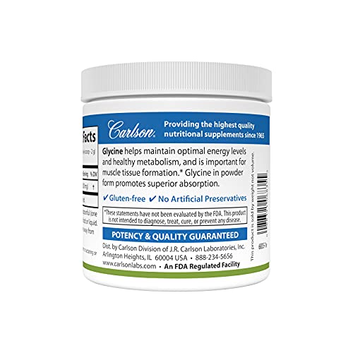 Snapklik.com : Carlson - Glycine Powder, 2000 Mg Glycine, Amino Acid ...