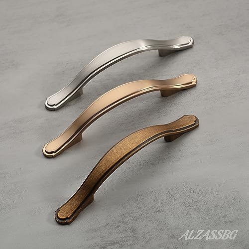 Snapklik.com : Alzassbg 10 Pack Antique Brass Cabinet Pulls, 3 Inch