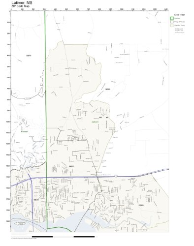 ZIP Code Wall Map of Latimer, MS ZIP Code Map Not Laminated: Amazon.com ...